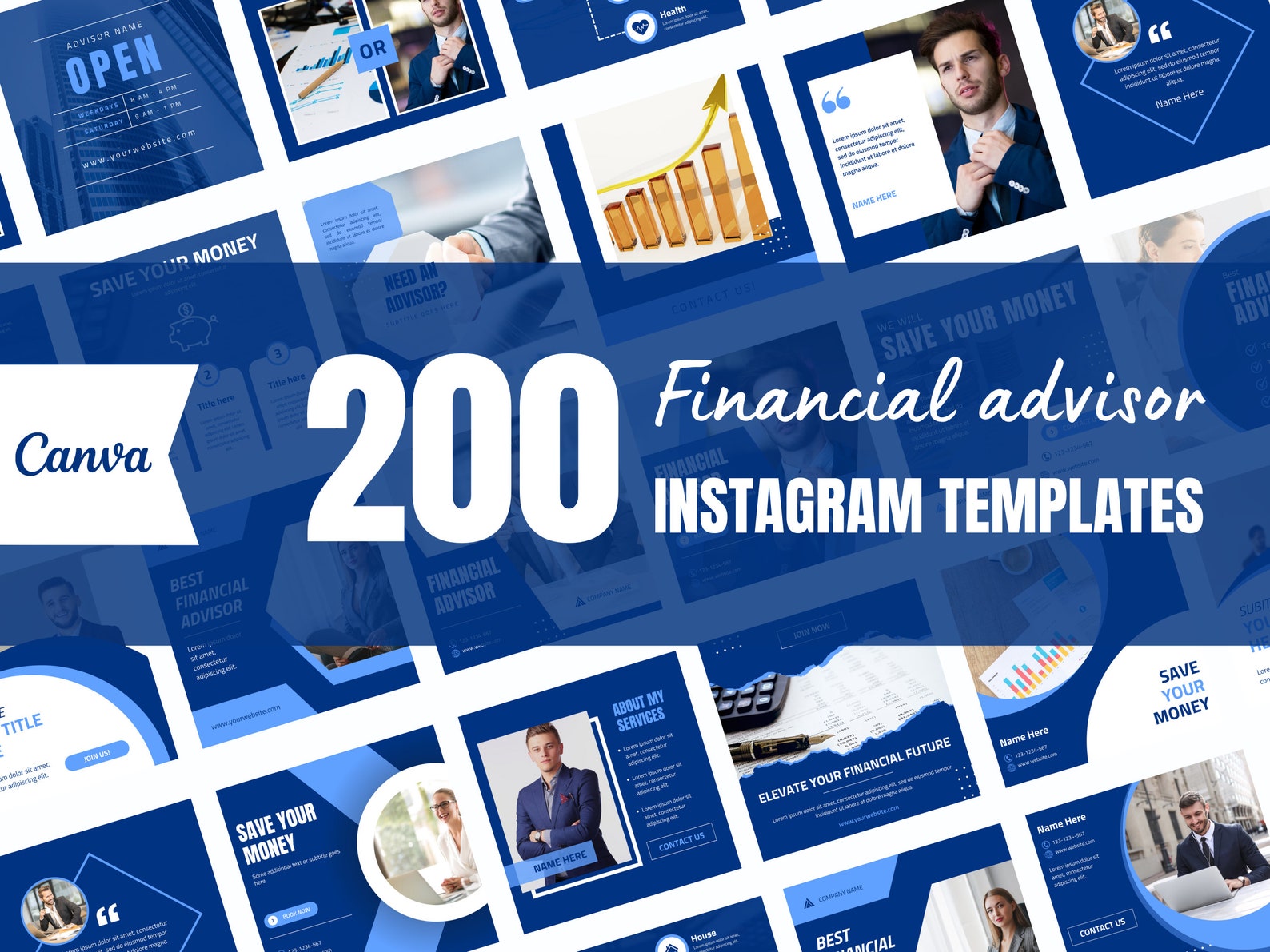 200 Financial Advisor Instagram Canva Templates (digital Download) - Etsy