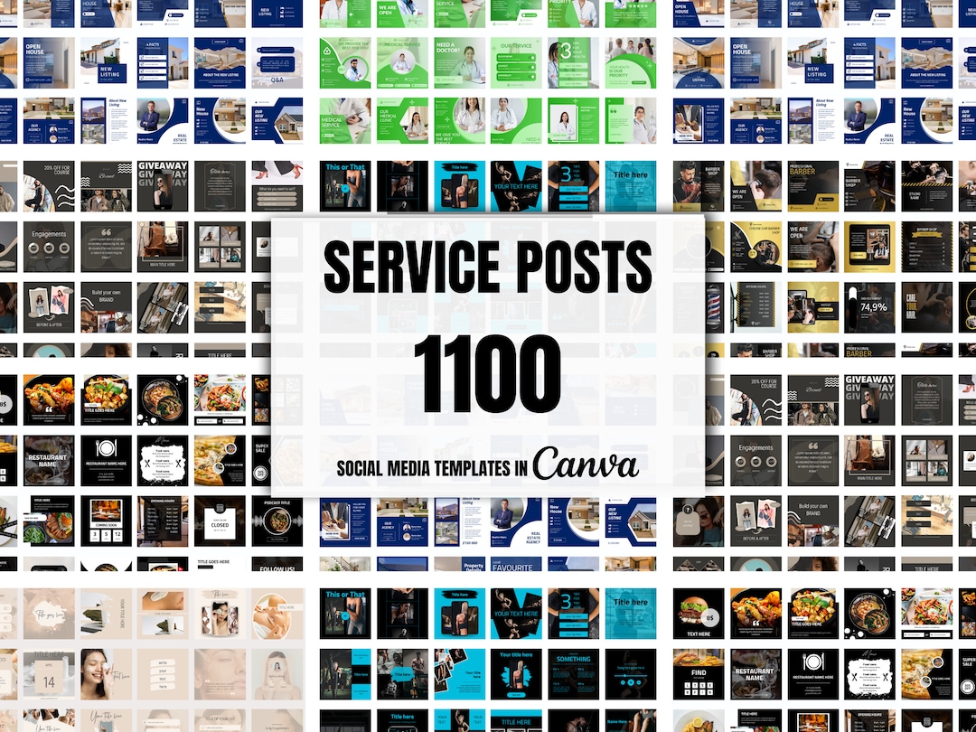 Services Instagram Canva Template Package, 1100 Templates, Business ...