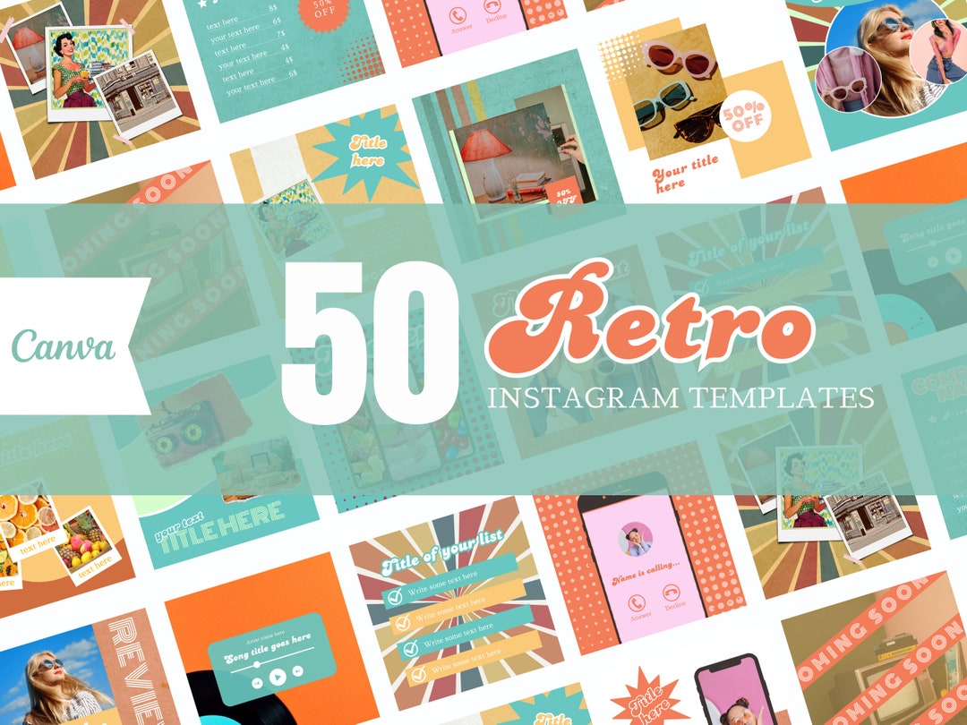 50 Retro Instagram Canva Templates, Business Post, Retro Post, Fashion ...