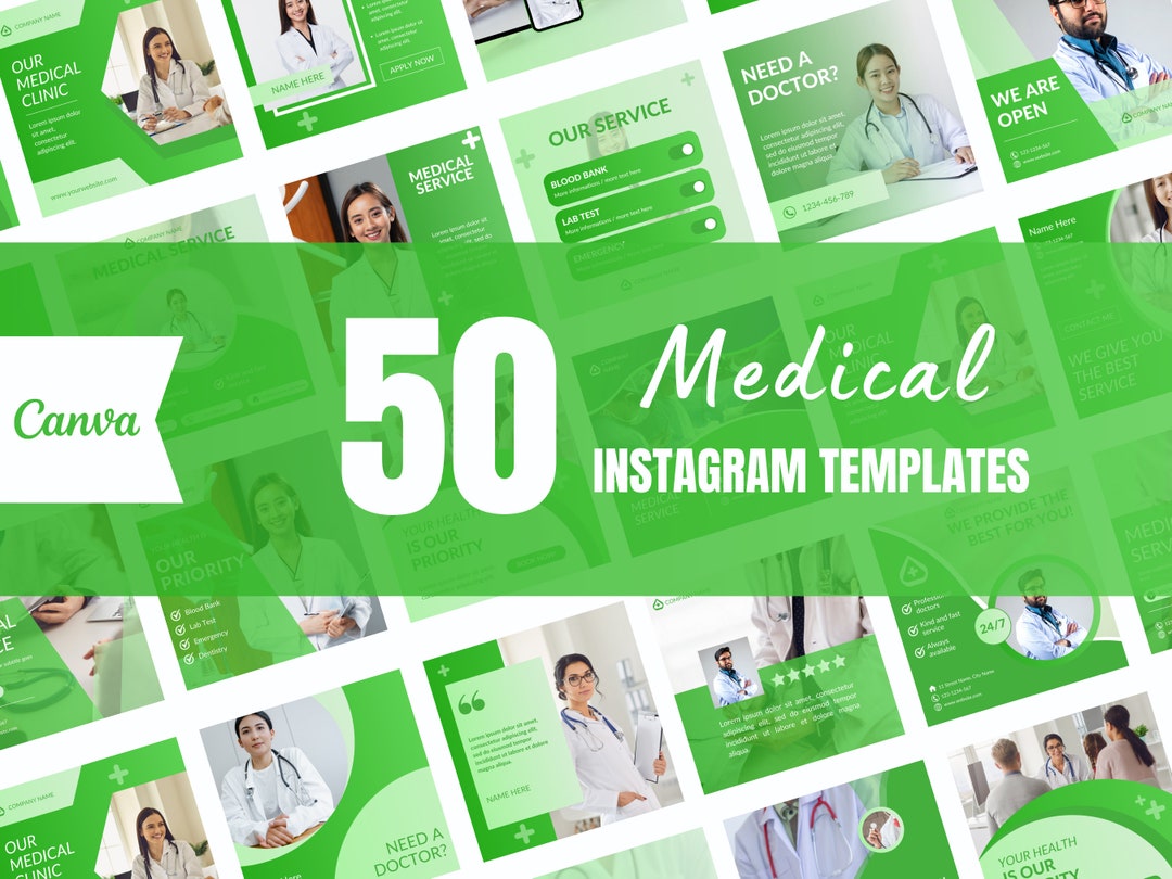 50 Medical Instagram Canva Templates: Doctor Business Posts - Etsy