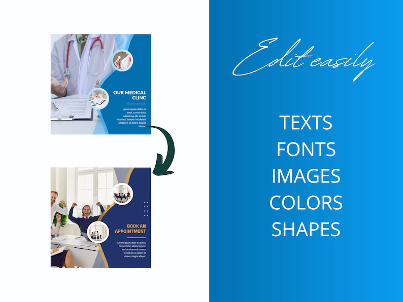 50 Medical Instagram Canva Templates: Healthcare Clinic Posts - Etsy