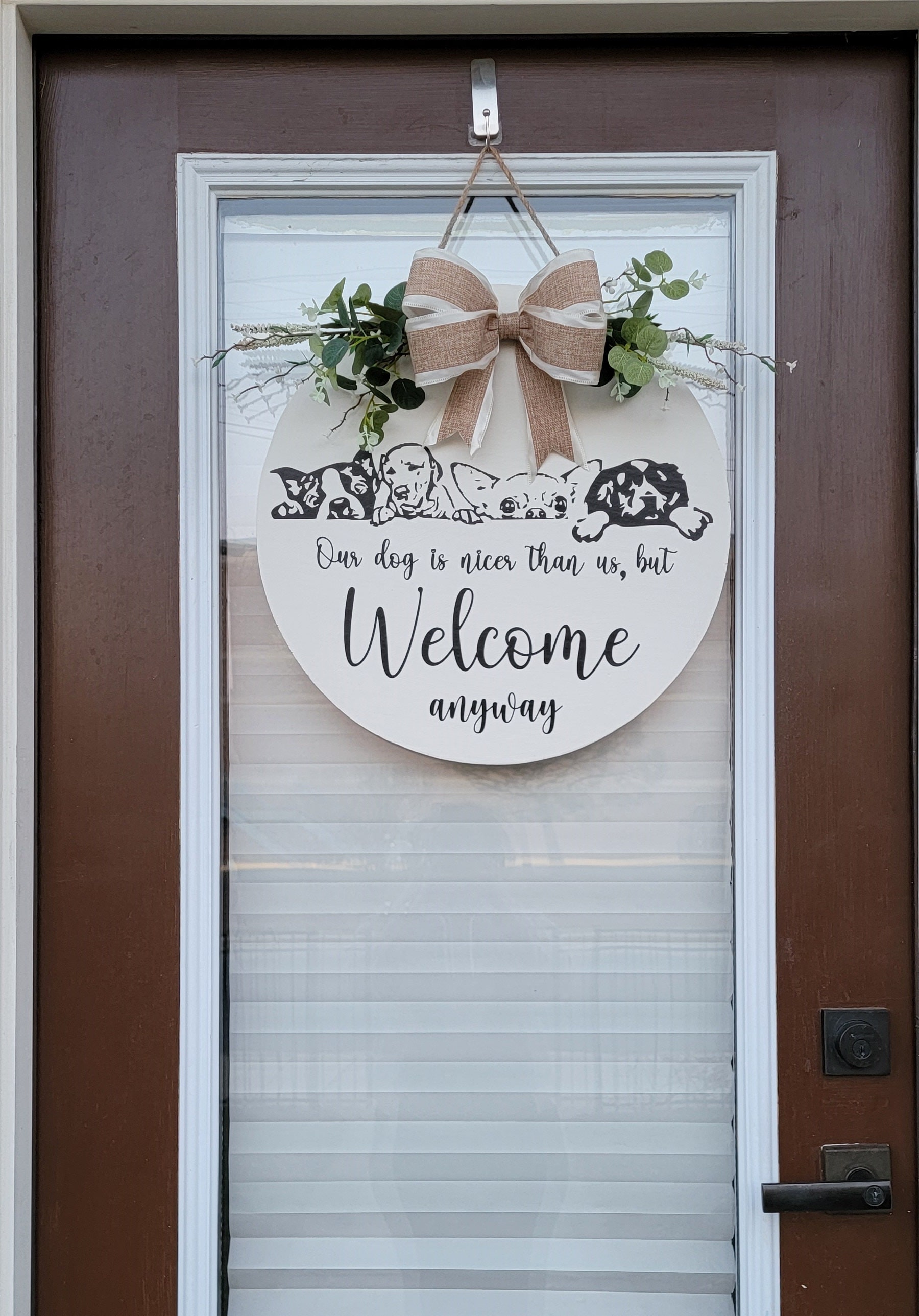 Round Wooden Door Sign Personalized Door Sign Farmhouse Door - Etsy