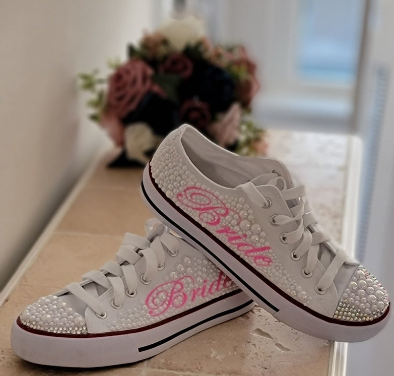 Rhinestone Bridal Sneaker Bride Shoe Party Shoe Wedding - Etsy