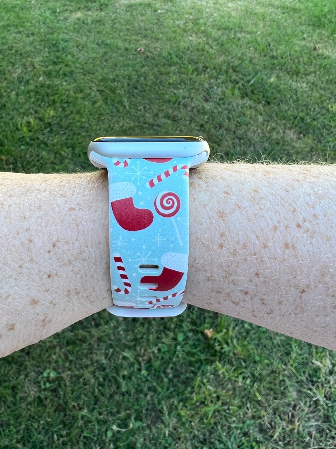 Christmas Candy Cane Stocking Watch Band Compatible With Apple Watch ...