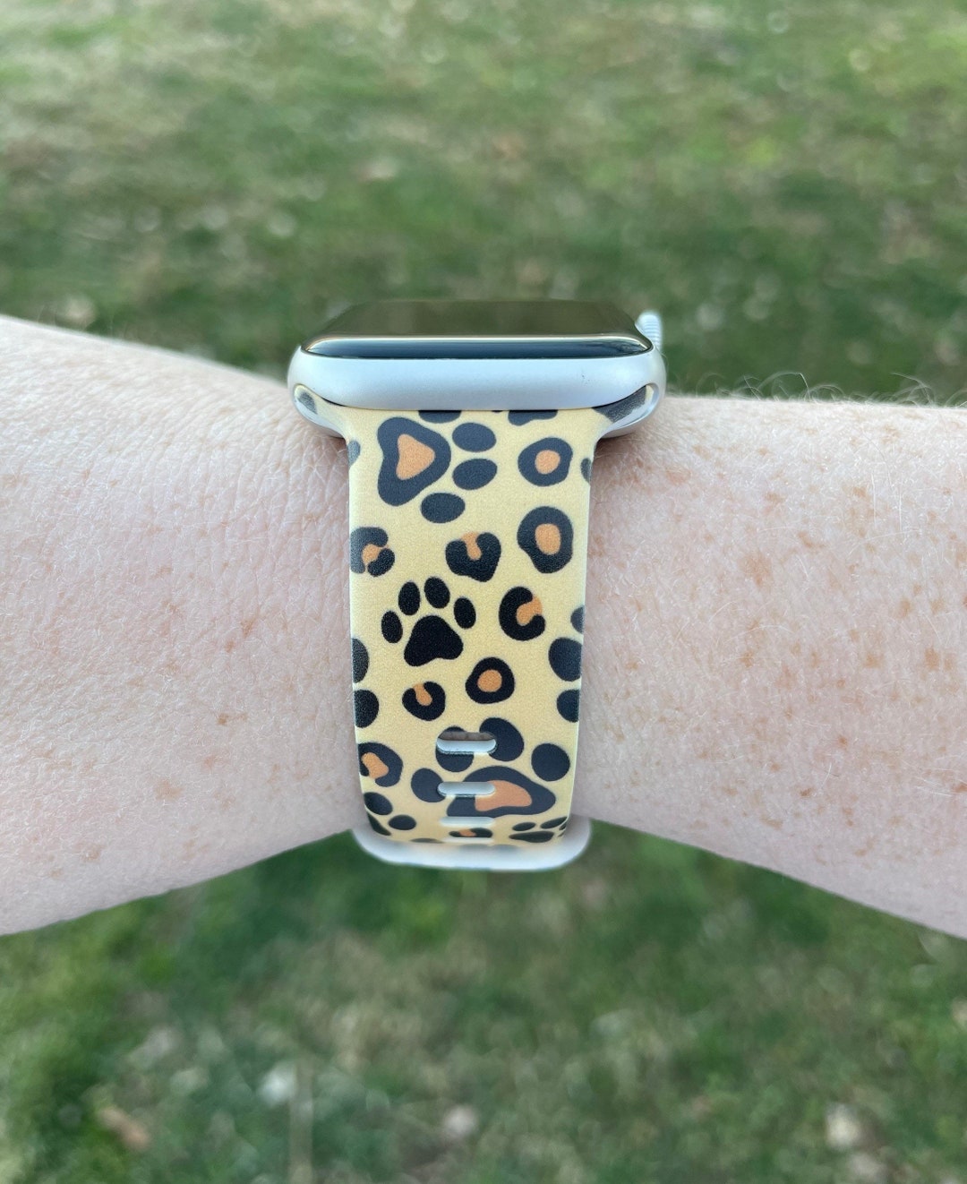 Paw Print Leopard Watch Band Compatible With Apple Watch Samsung Garmin ...