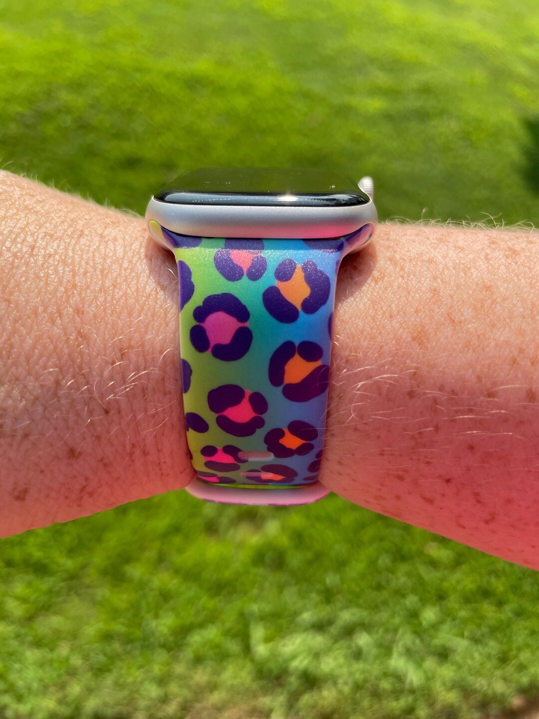 Rainbow Leopard Watch Band Compatible With Apple Watch Samsung Garmin ...