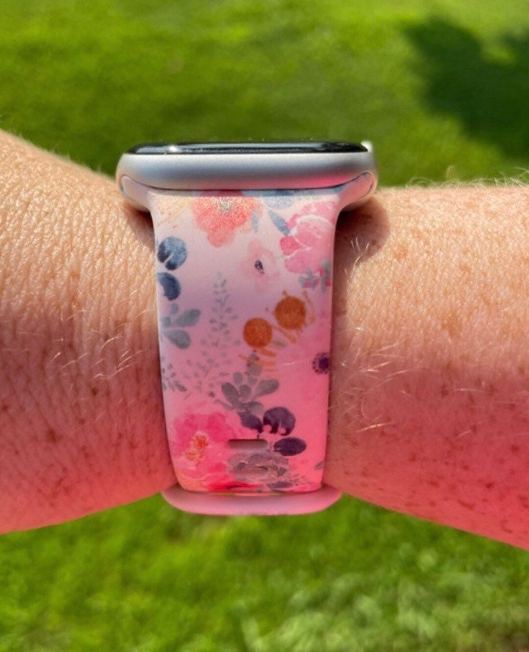Pink Floral Watch Band Compatible With Apple Watch Samsung Garmin - Etsy