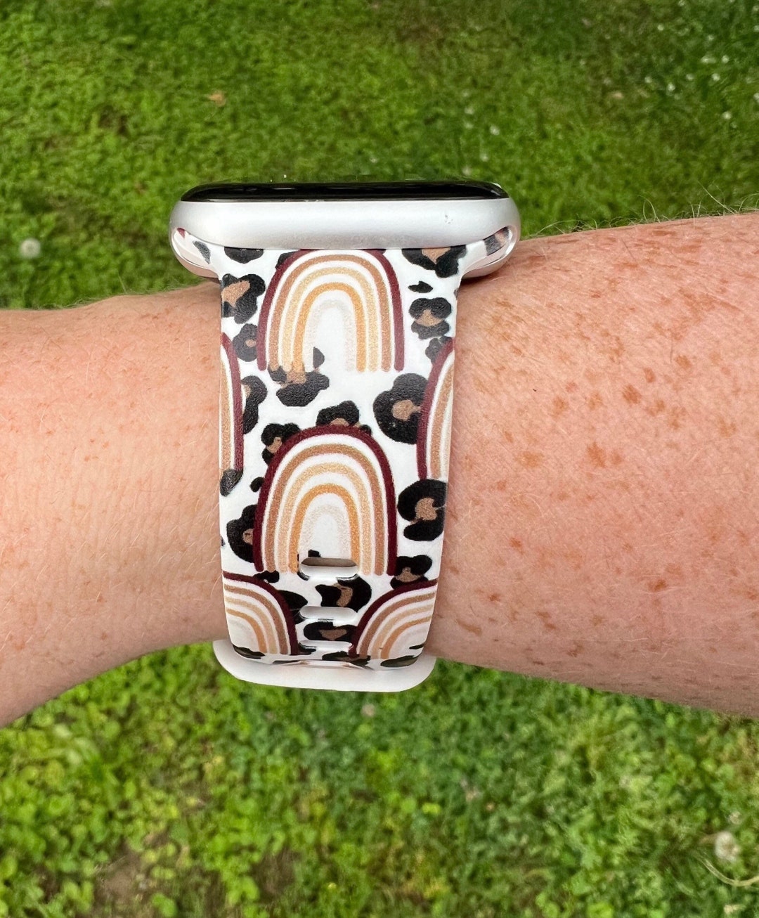 Leopard Rainbow Watch Band Compatible With Apple Watch Samsung Garmin ...