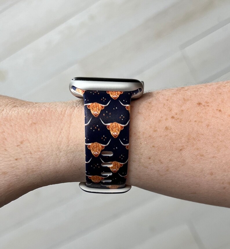 Navy Highland Cow Watch Band Compatible With Apple Watch - Etsy