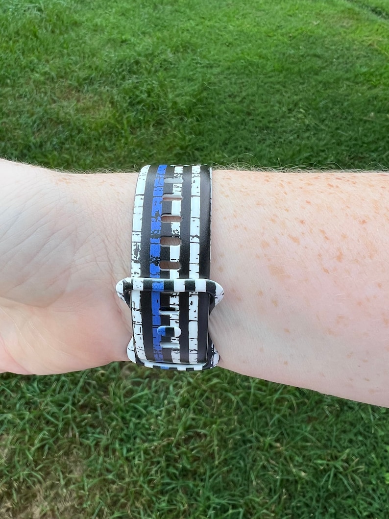 Thin Blue Line Watch Band Compatible With Apple Watch Samsung Garmin - Etsy