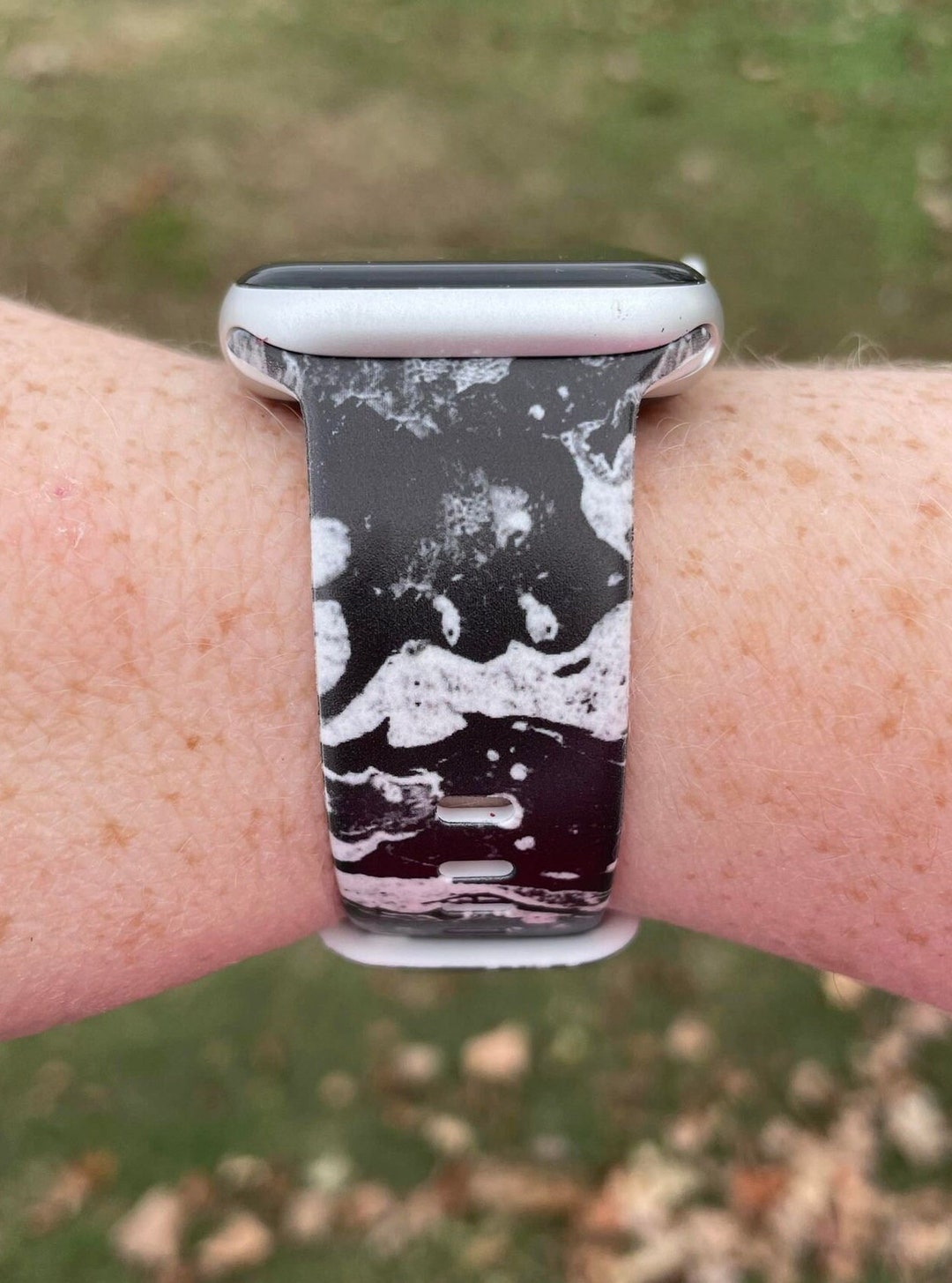 Black Marble Watch Band Compatible With Apple Watch Samsung Garmin - Etsy