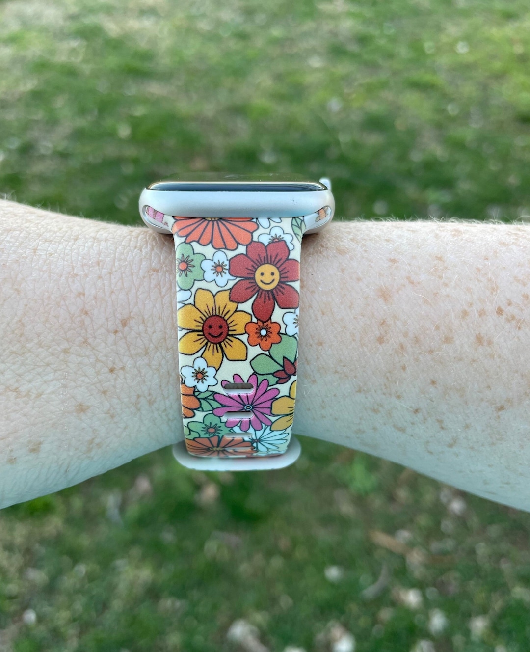 Happy Flower Watch Band Compatible With Apple Watch Samsung Garmin - Etsy