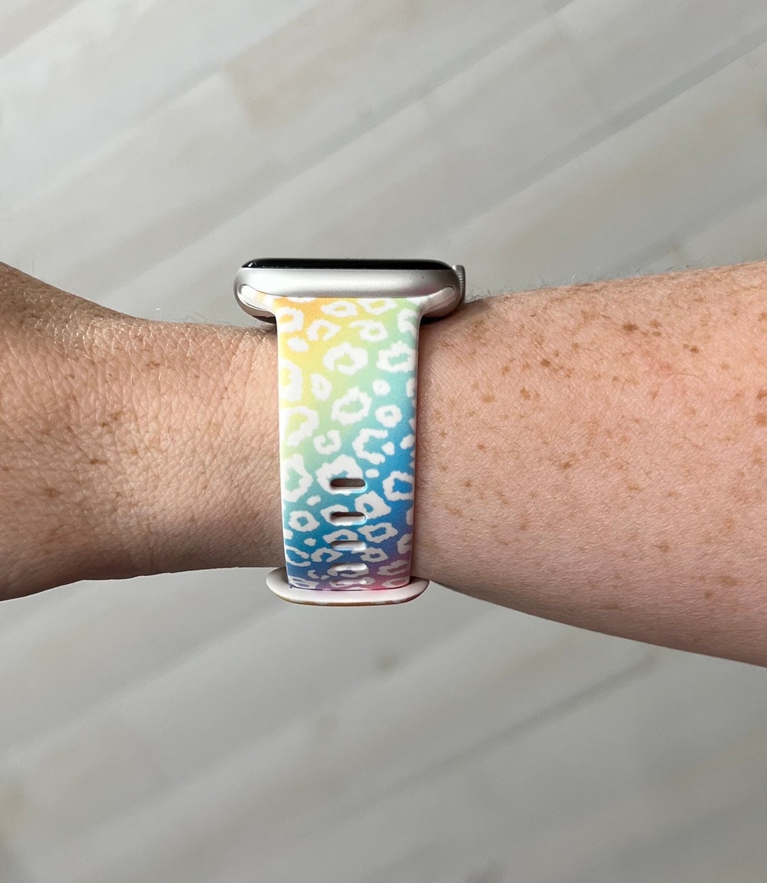 Rainbow Leopard Watch Band Compatible With Apple Watch Samsung Garmin ...