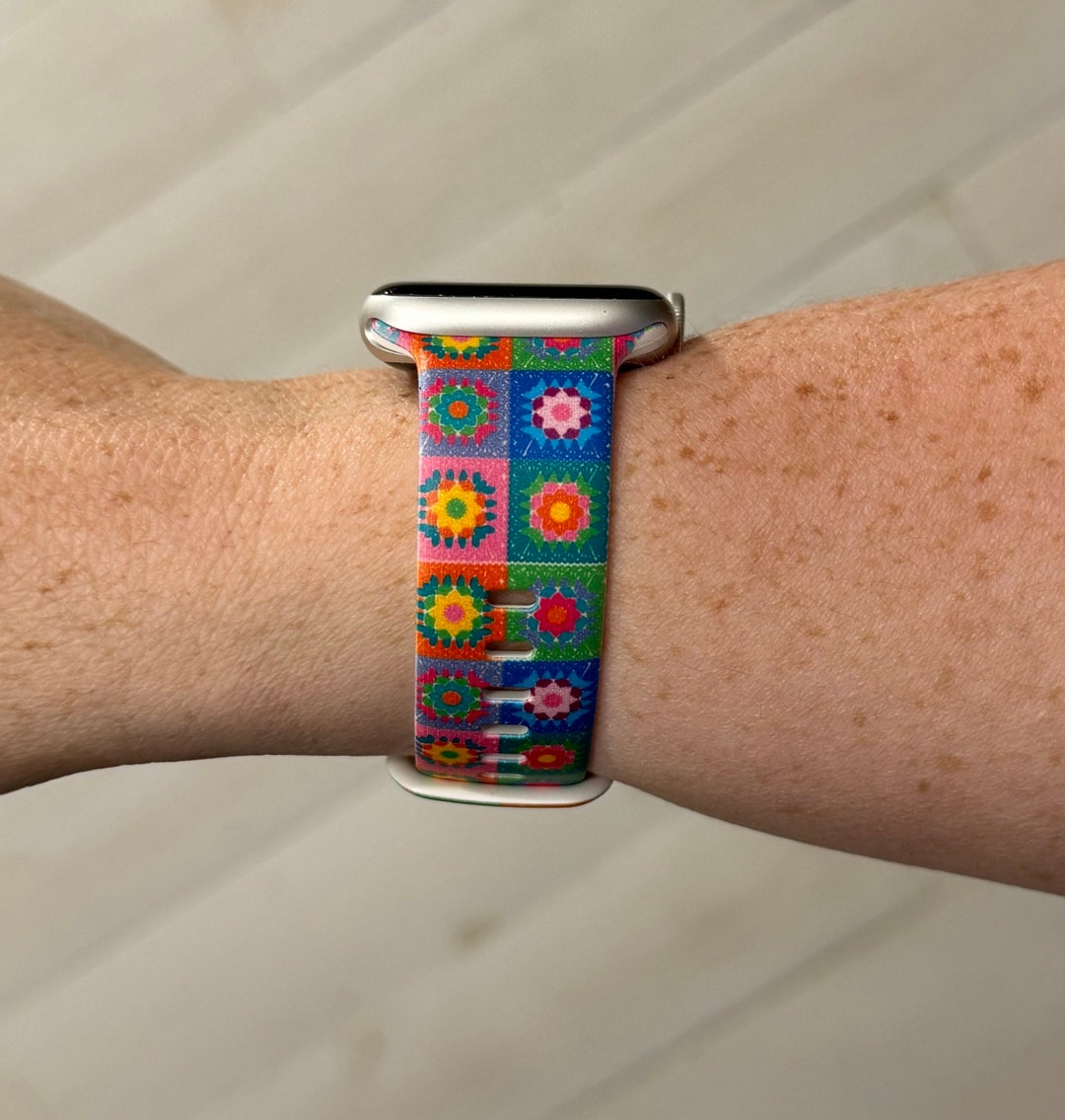 Floral Quilt Print Watch Band Compatible With Apple Watch Samsung ...