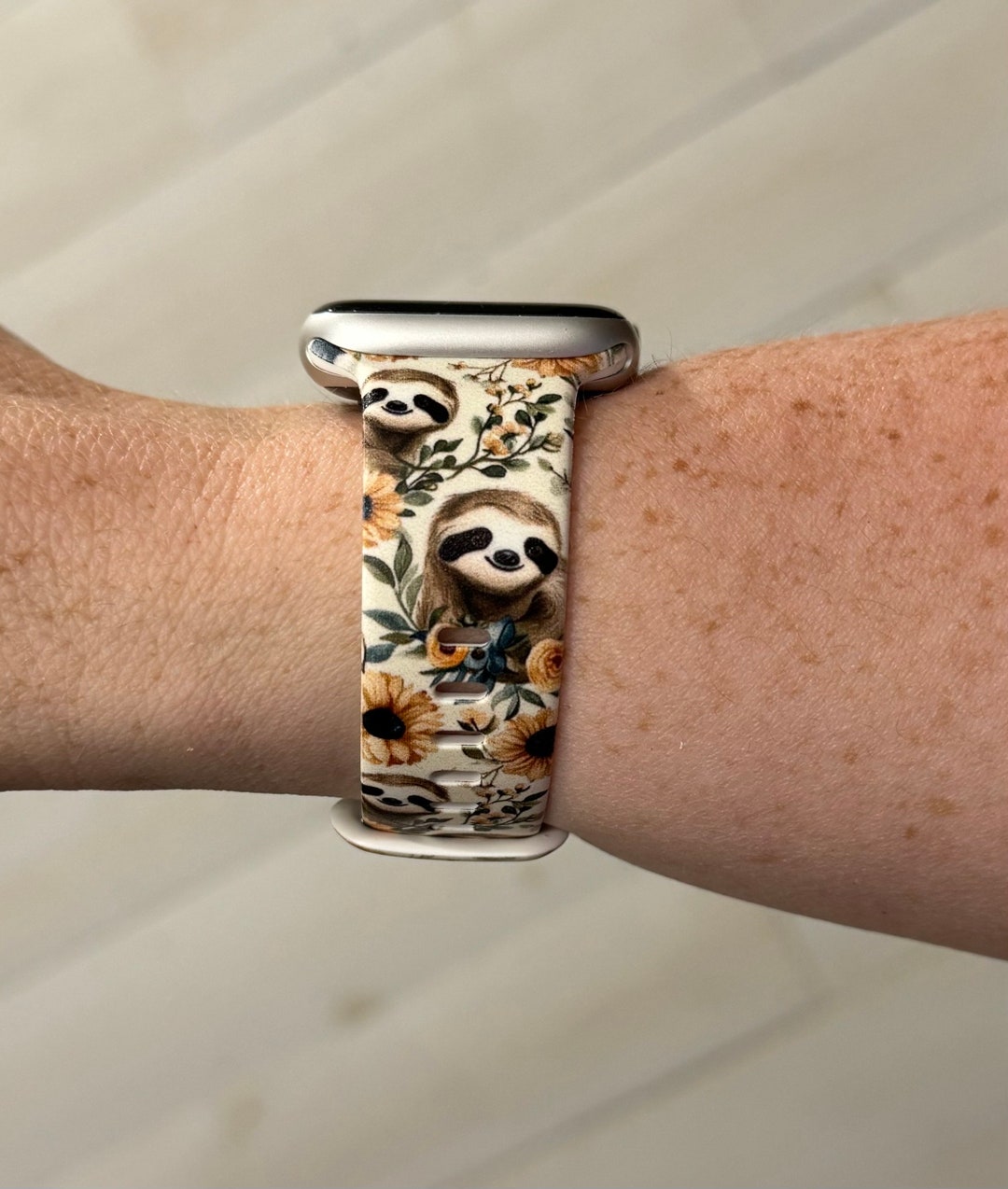 Sloth Floral Watch Band Compatible With Apple Watch Samsung Garmin - Etsy