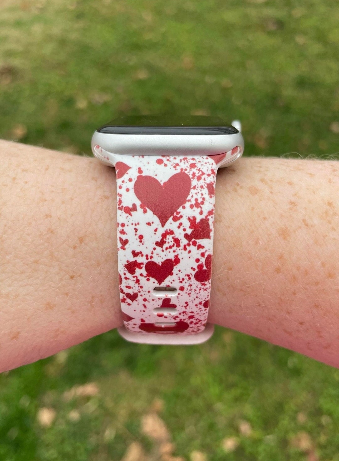 Blood Splatter Heart Watch Band Compatible With Apple Watch Samsung ...