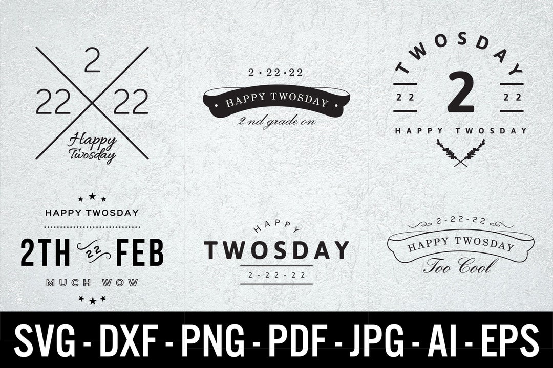 Happy Twosday SVG Bundle for Gift, Twosday Shirt SVG, Happy Twosday 2 ...