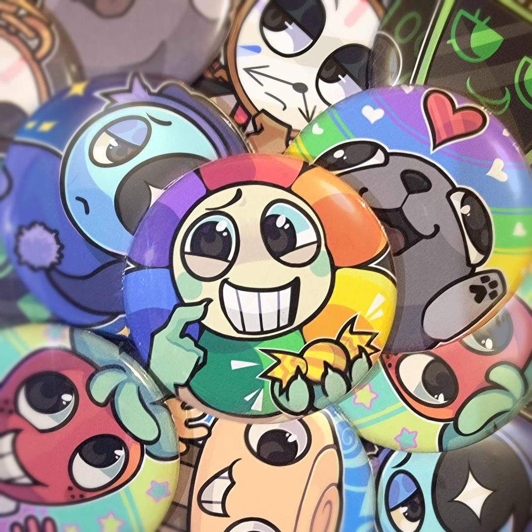 Dandy's World Main Toons Buttons/pin Set (LARGE 2.25 IN) (dandy, Astro ...