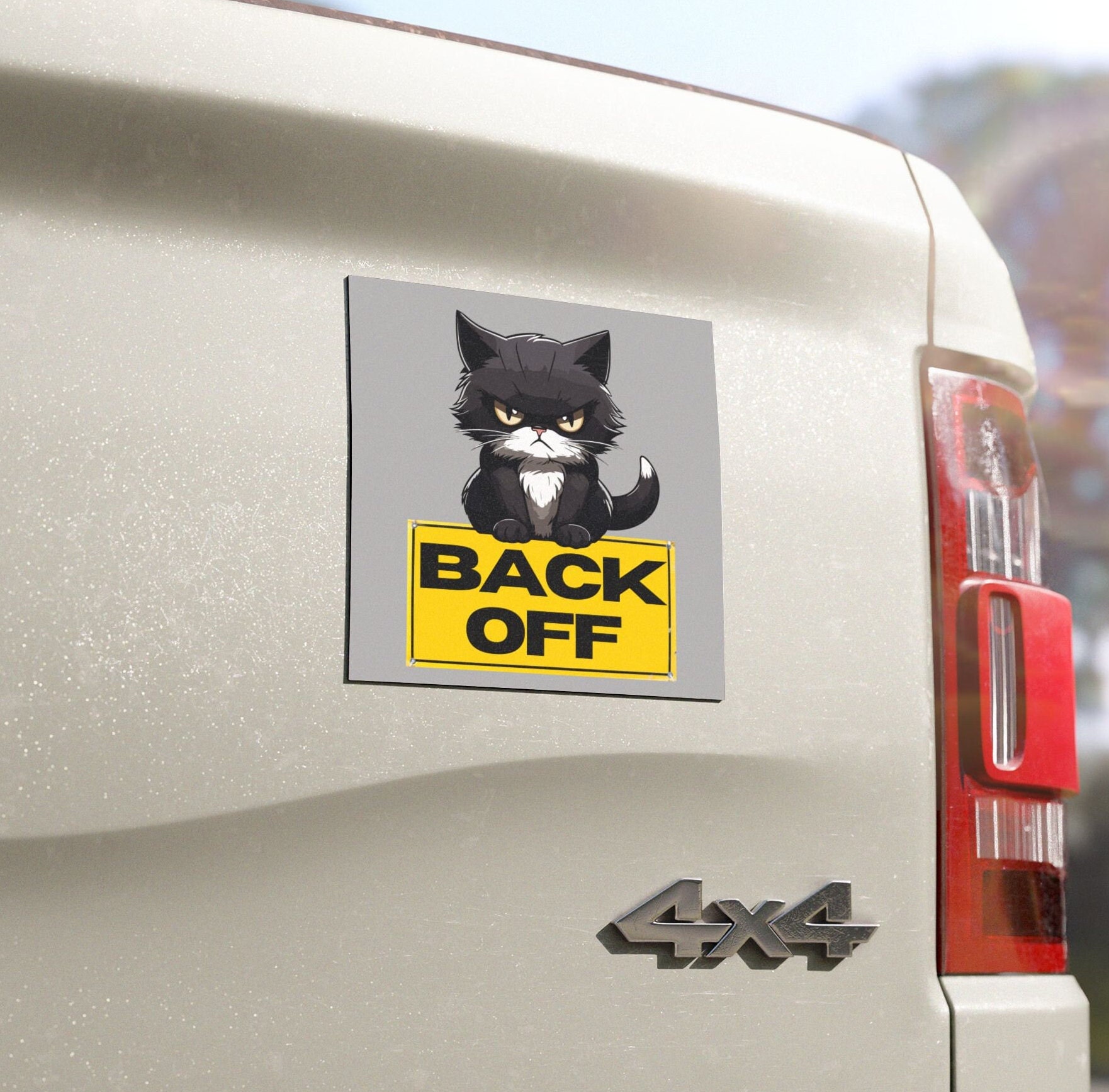 Funny Cat Magnets, Angry Cat Back off Sign, Car, Bumper, Refrigerator ...