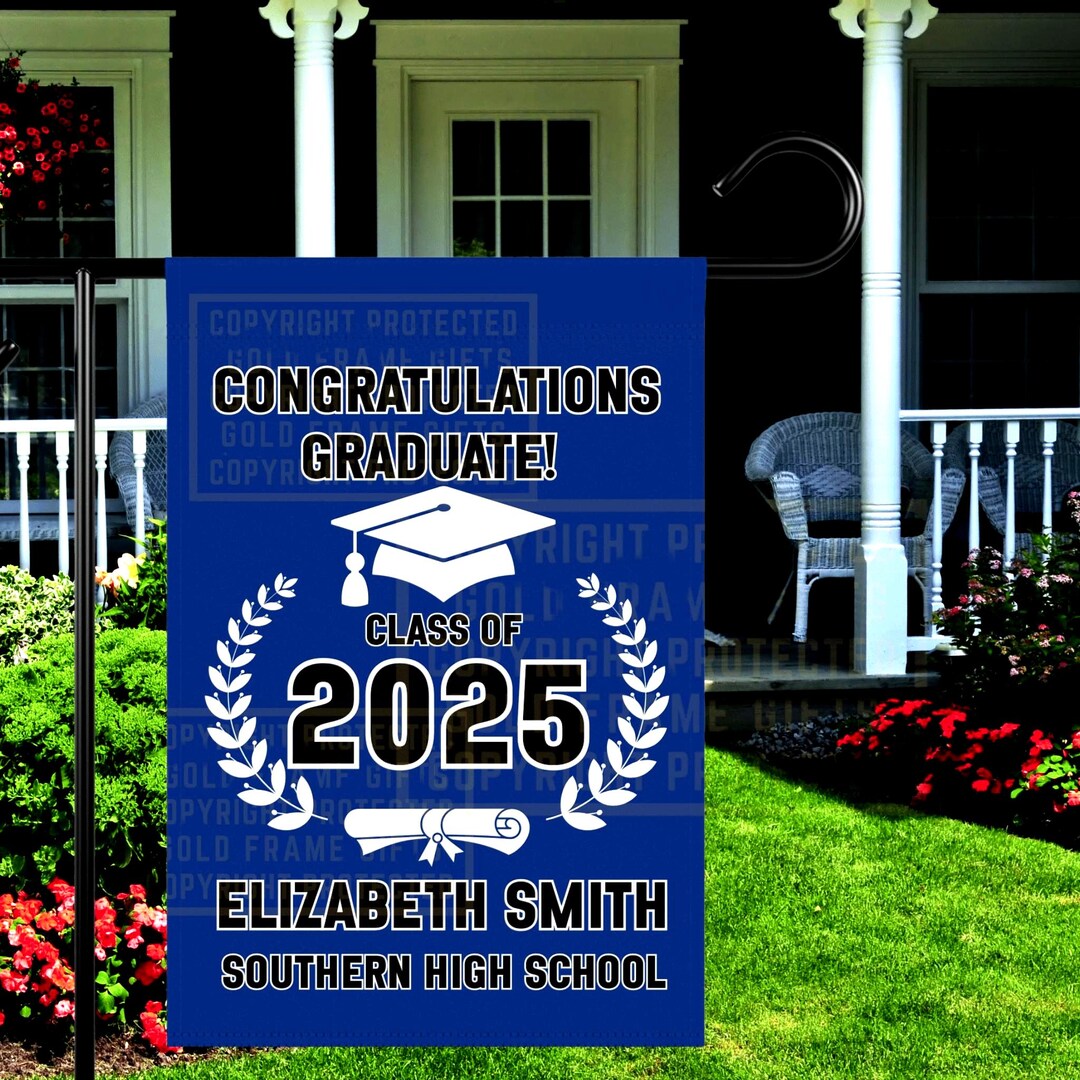 Graduation Flag, Class of 2025 Personalized Graduate Garden Flag, High ...