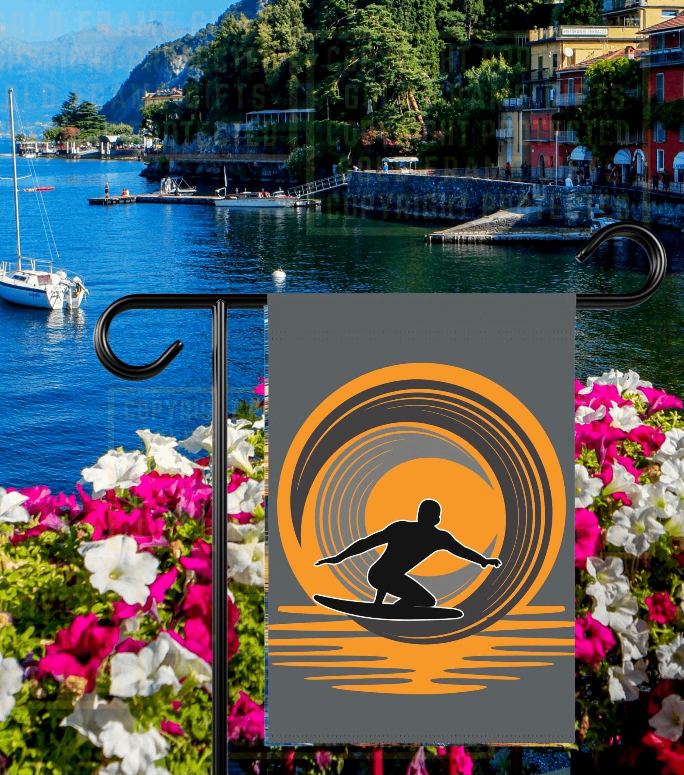 Surfing Flag, Surf Sunrise, Sunset Flag, Garden Mailbox House Banner ...