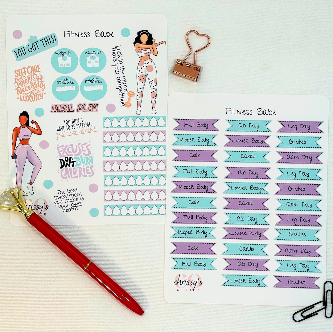 Black Girl Fitness Stickers: Workout Planner Stickers - Etsy