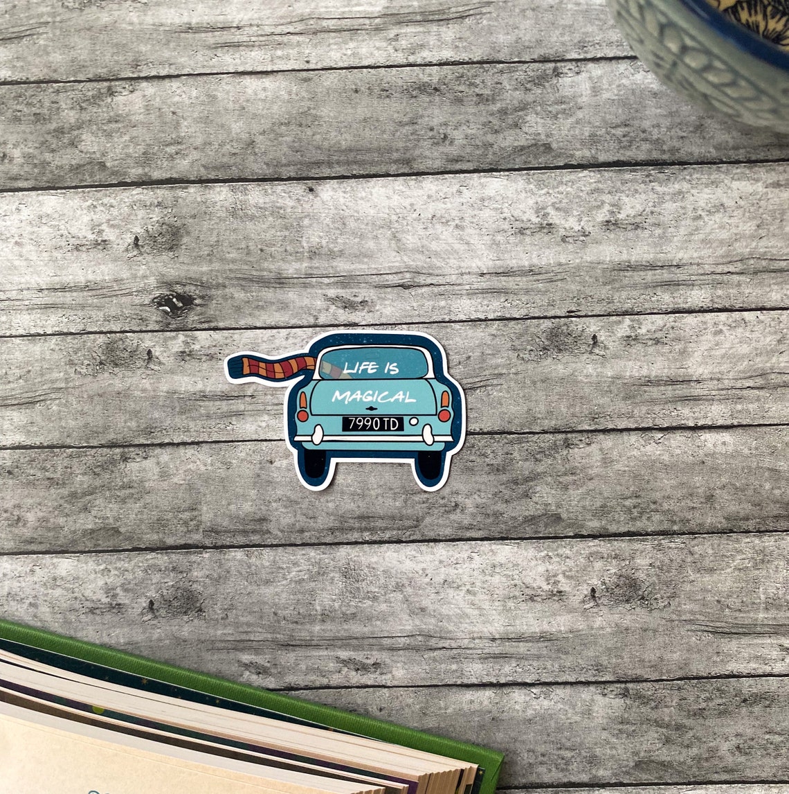 Magical Flying Car Sticker Wizard Sticker Kindle Sticker - Etsy