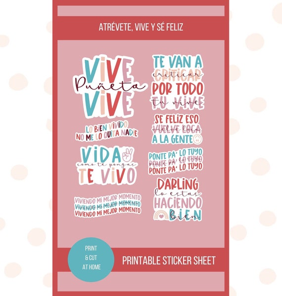 Vive Stickers Living My Best Life Stickers Sheet Digital - Etsy