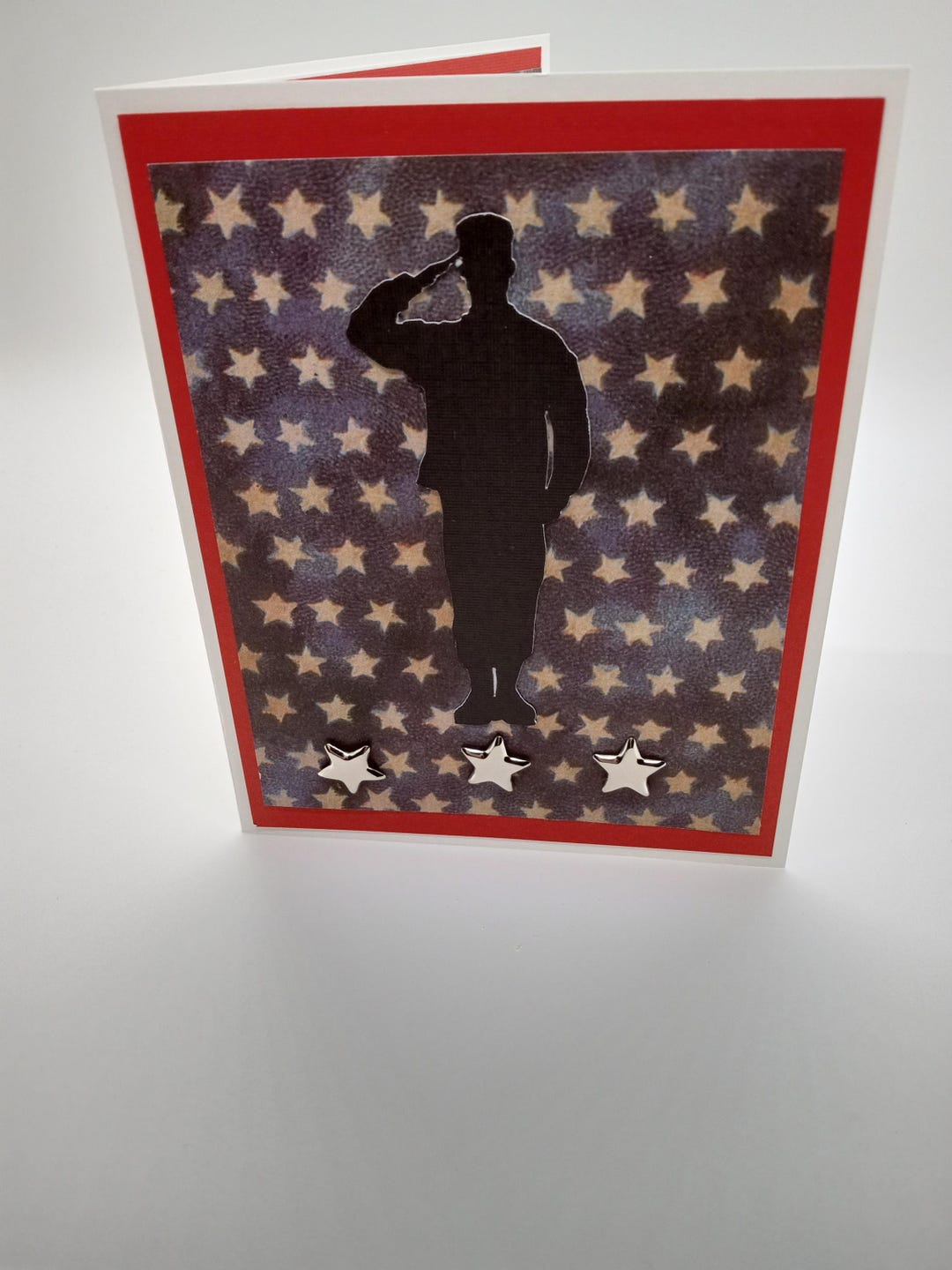 Silver Stars Military Appreciation Greeting Card - Etsy