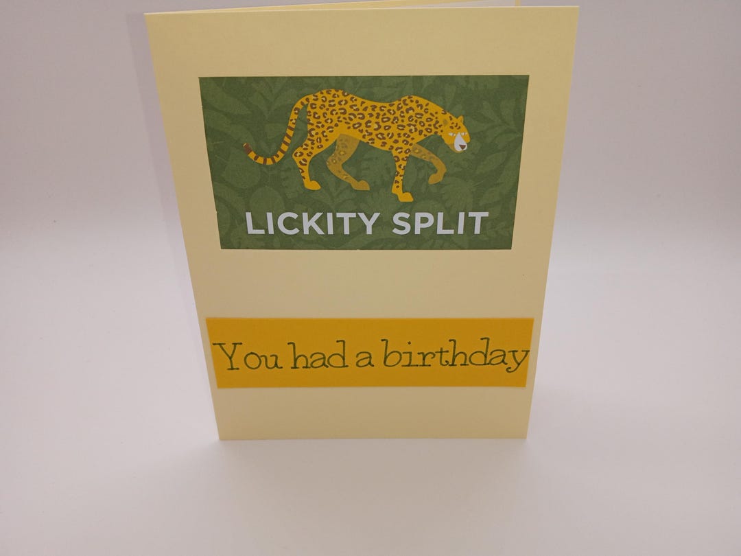 Lickity Split Belated Birthday Greeting Card - Etsy