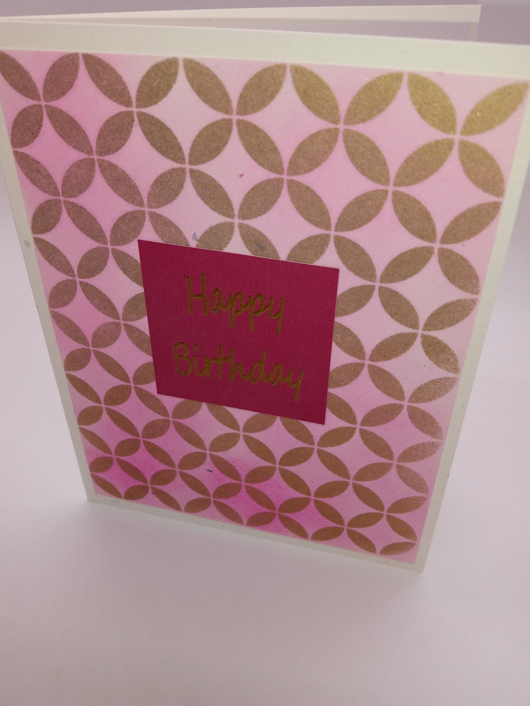 Blended Ink and Stenciled Birthday Greeting Card Set - Etsy