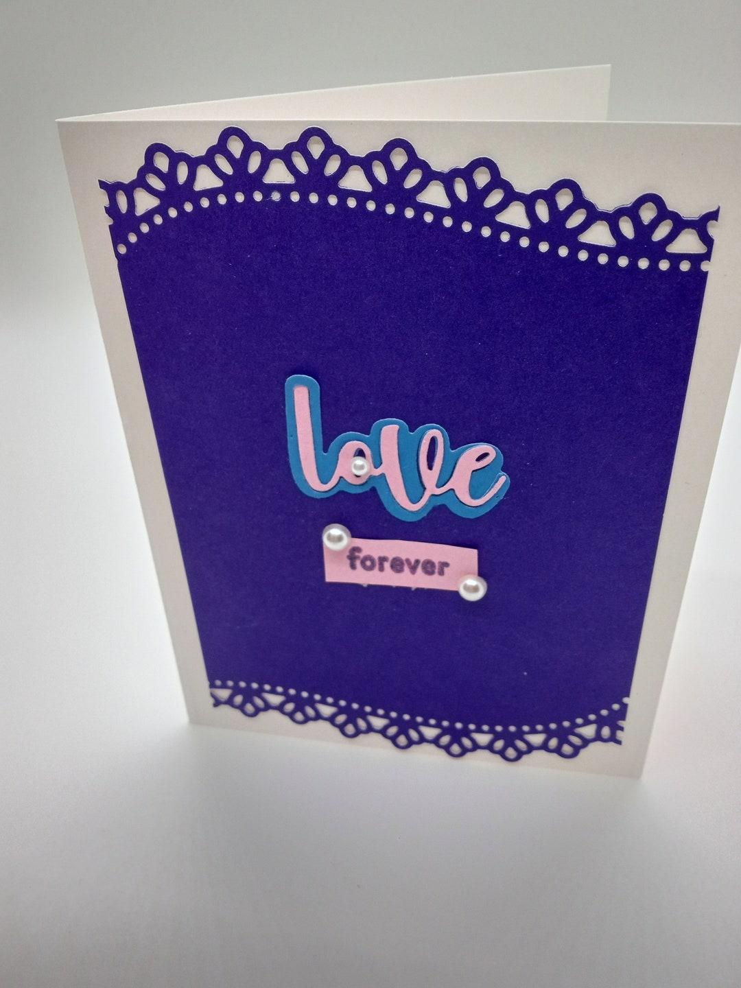 Cut Wave Border With Pearls and Heat Embossing Wedding Greeting Card - Etsy