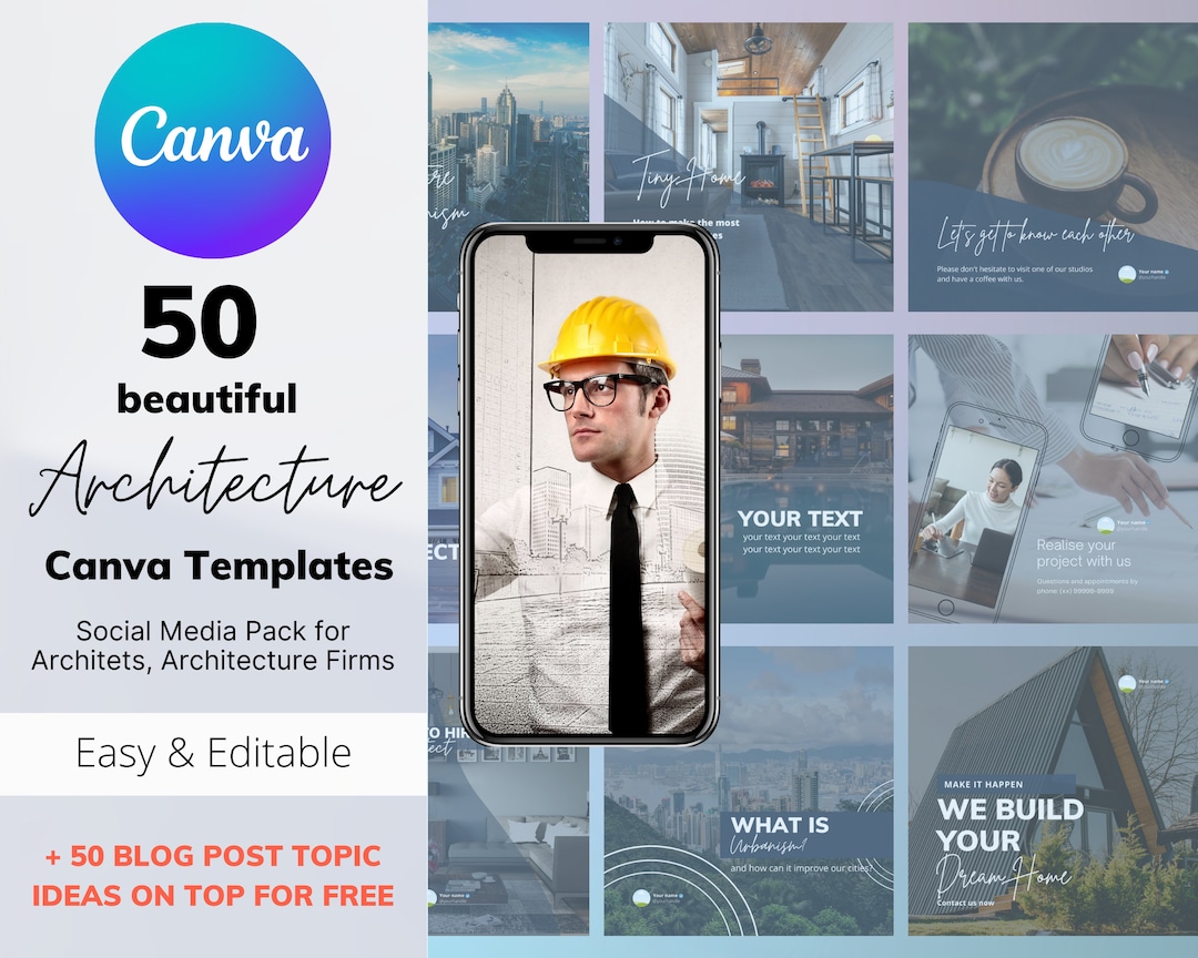 50 Architecture Instagram Templates, Architects Social Media Templates ...