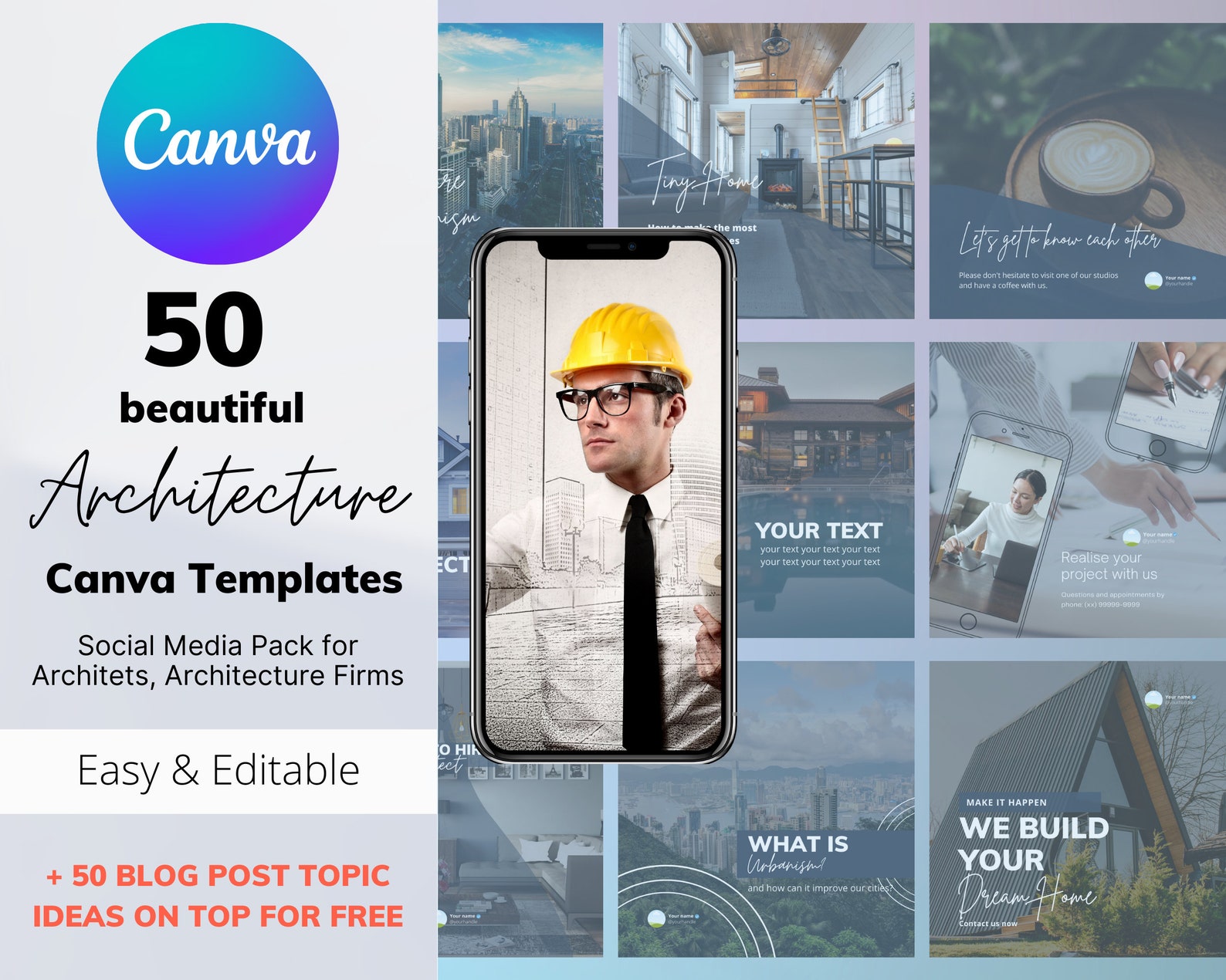 50 Architecture Instagram Templates, Architects Social Media Templates ...