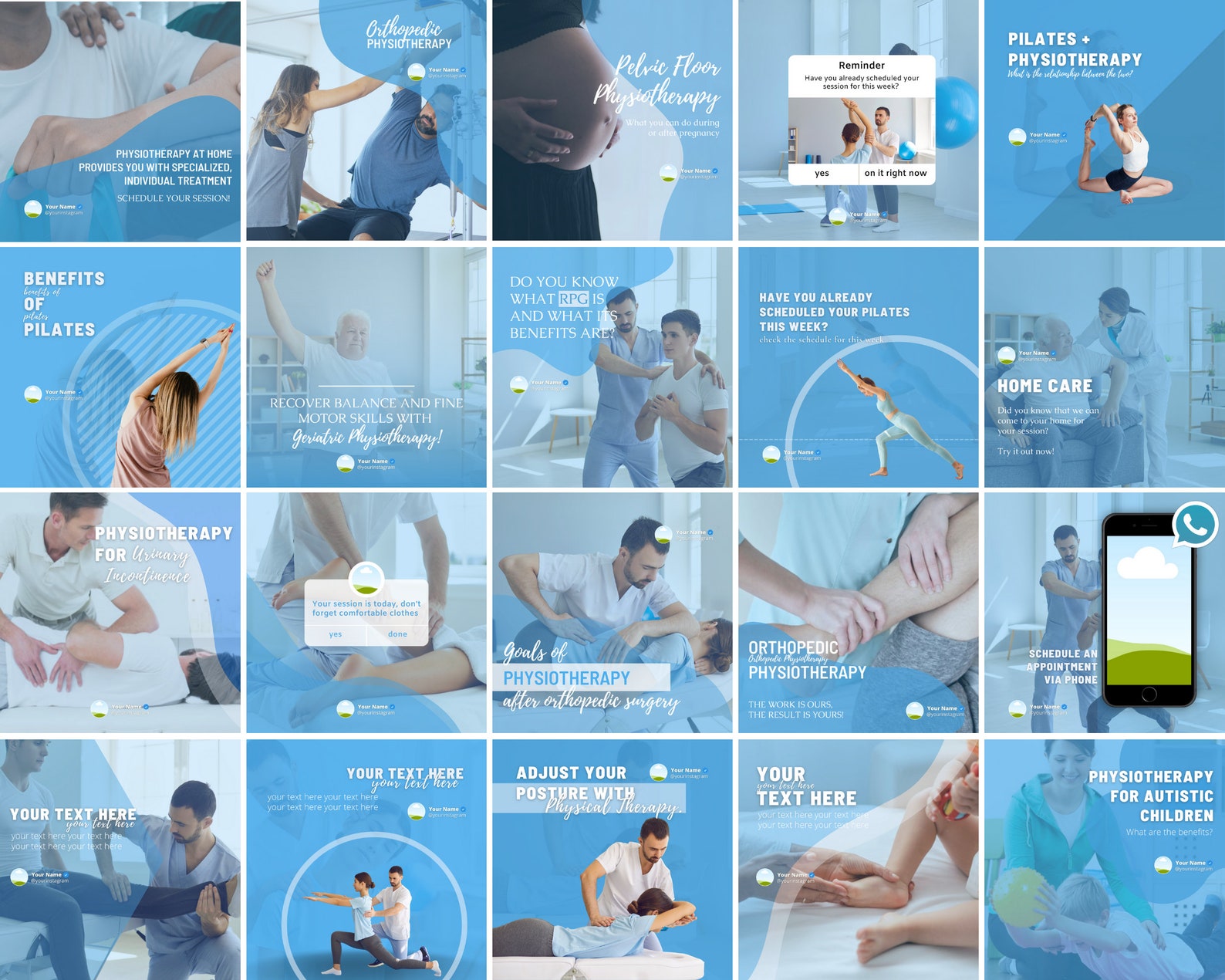Physical Therapy Instagram Templates, Social Media Templates ...