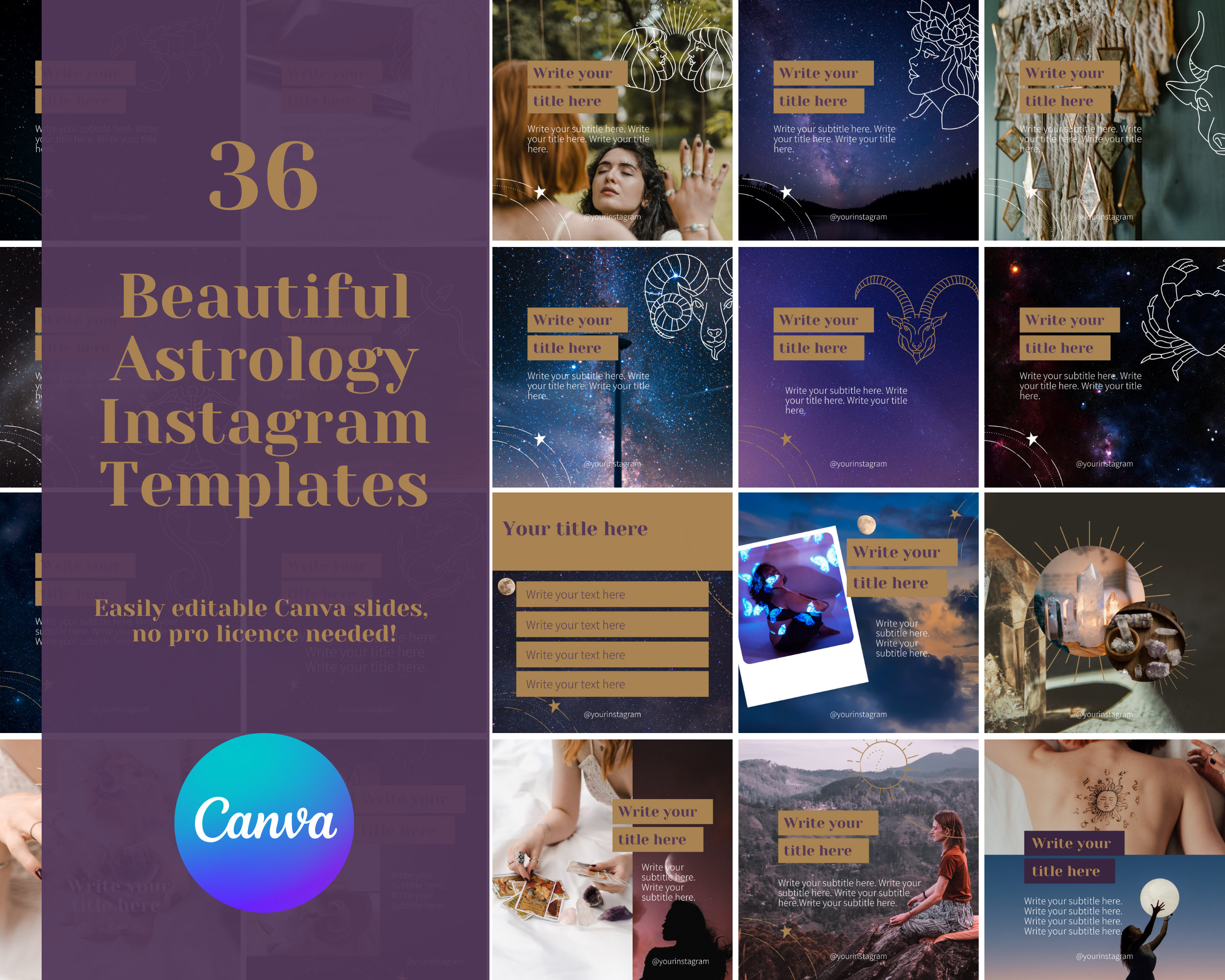 Beautiful Astrology Instagram Templates, Social Media Templates ...