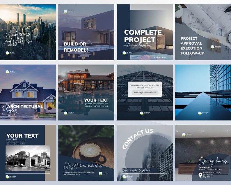 50 Architecture Instagram Templates, Architects Social Media Templates ...