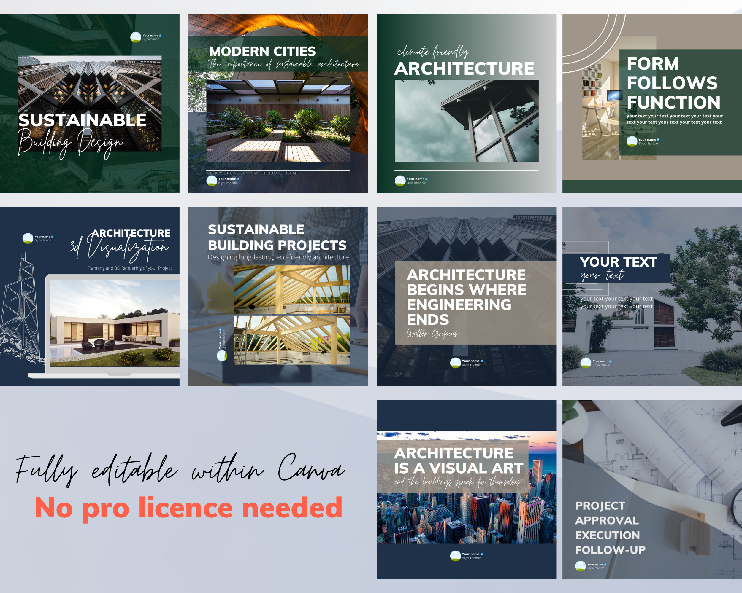 50 Architecture Instagram Templates Architects Social Media Etsy