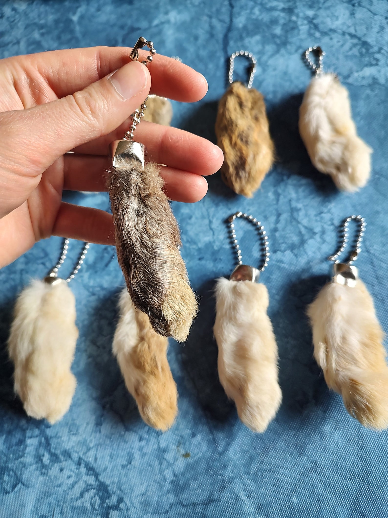 Lucky Rabbit Foot Keychain Charm Natural Fur Color - Etsy
