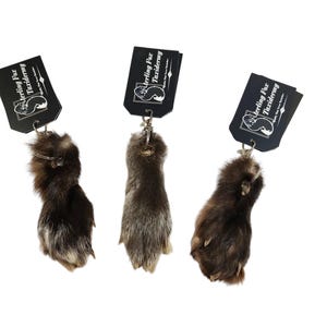 Choose Your Own, Real Fur Fox Paw Keychain With Swivel Clasp, Ethically ...