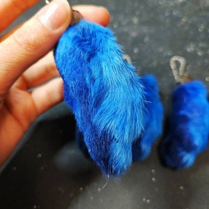 Lucky Rabbit Foot Keychain Charm, Midnight Blue, Real Rabbit Foot. - Etsy