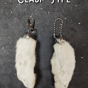 Lucky Rabbit Foot Keychain Charm, Natural Fur Color, Handmade - Etsy