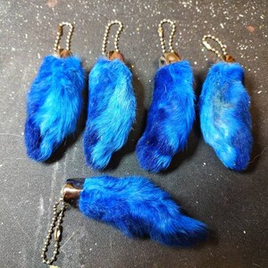 Lucky Rabbit Foot Keychain Charm, Midnight Blue, Real Rabbit Foot. - Etsy
