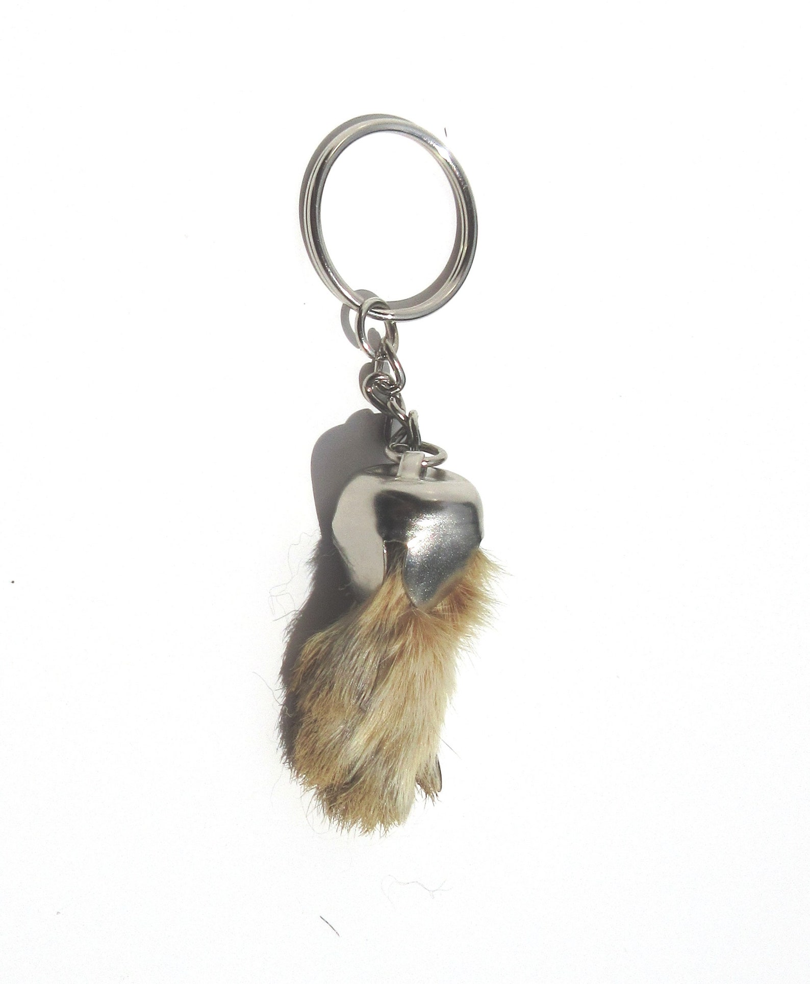 Lucky Rabbit Foot Keychain Charm Natural Fur Color | Etsy