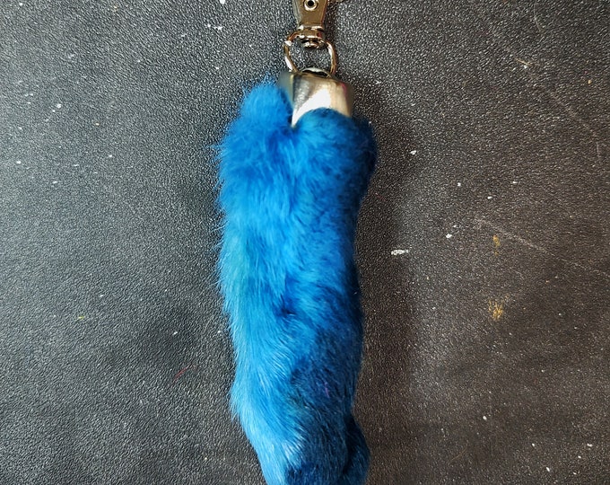 Lucky Rabbit Foot Keychain Charm, Midnight Blue, Real Rabbit Foot. - Etsy