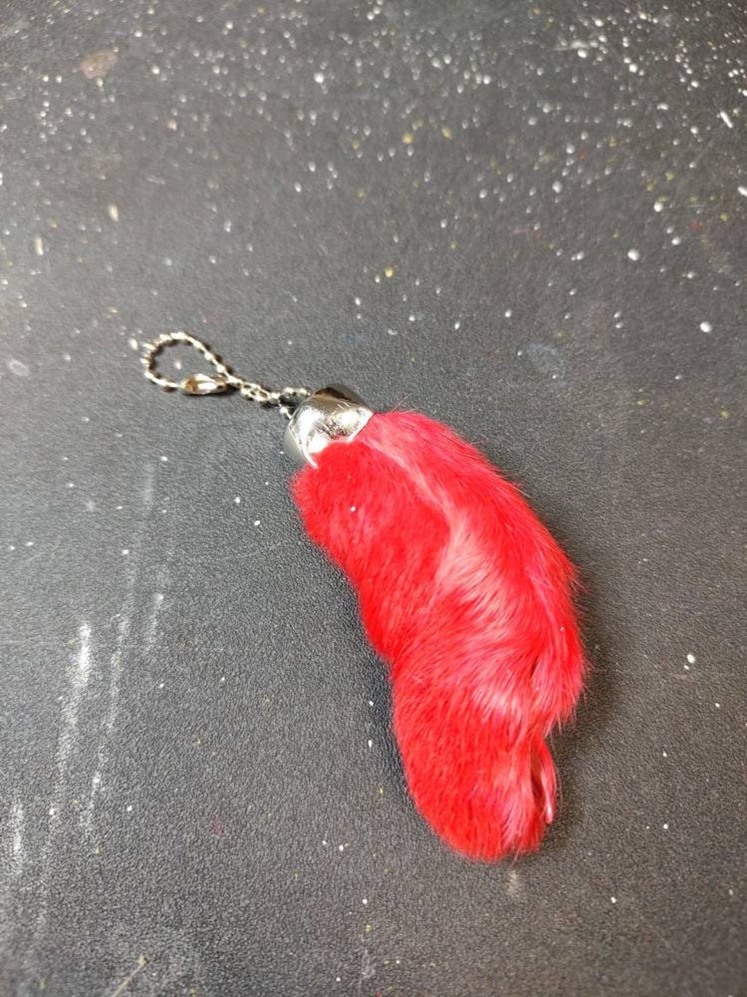 Lucky Rabbit Foot Keychain Charm, Flame Red, Real Rabbit Foot. - Etsy