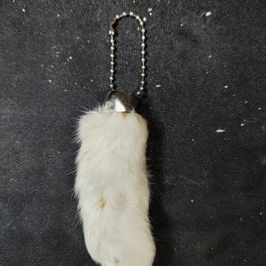 Lucky Rabbit Foot Keychain Charm, Natural Fur Color, Handmade - Etsy