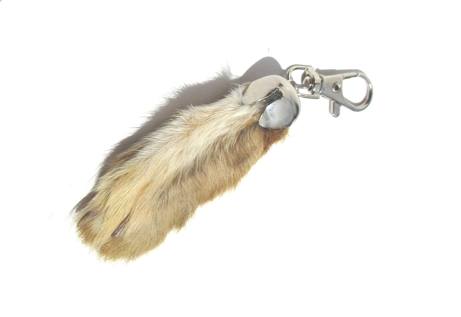 Lucky Rabbit Foot Keychain Charm Natural Fur Color | Etsy