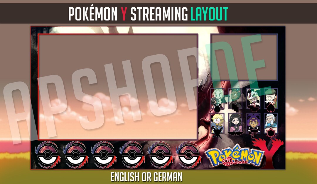 Pokémon Y Wedlocke Stream/streaming Layout/overlay for YOUTUBE/TWITCH ...