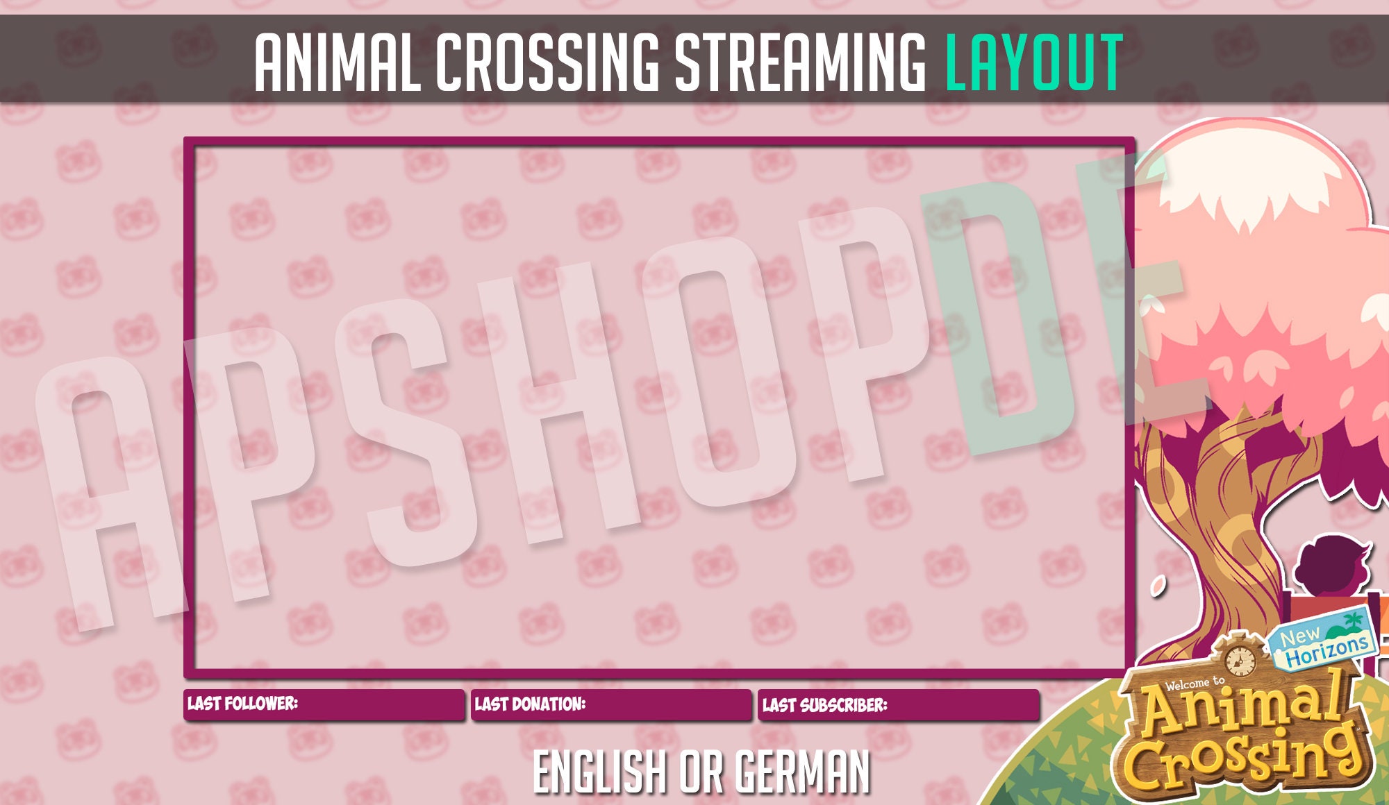 Animal Crossing Stream/Streaming Layout/Overlay for | Etsy